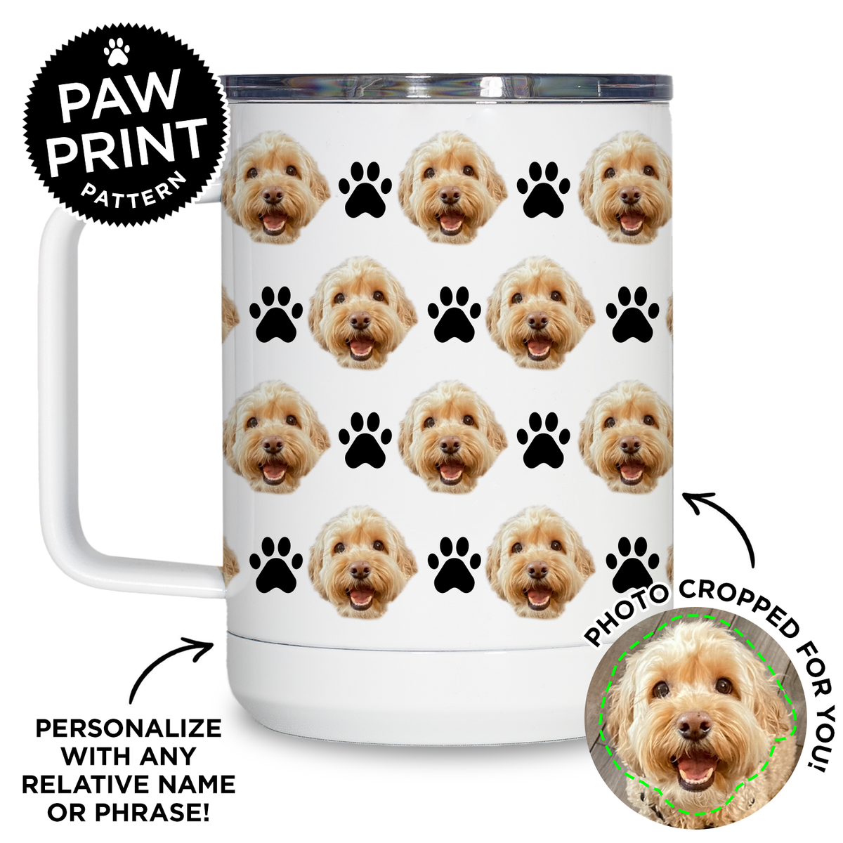 Personalized Paw Pattern Travel Mug – Type League Press